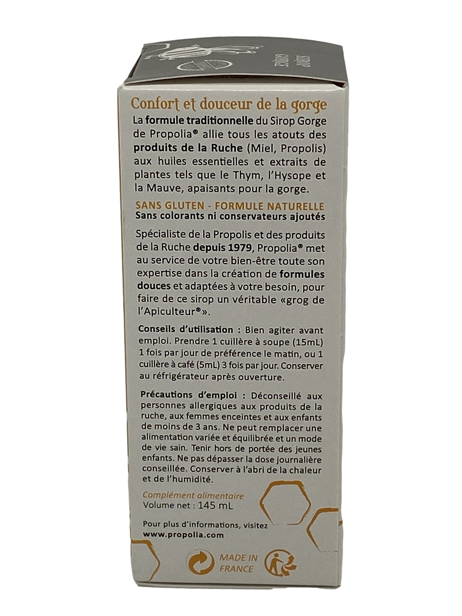Sirop gorge propolis 145ml | Mas des agriculteurs